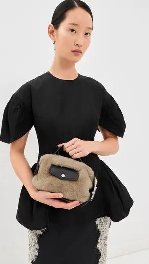 Simone Rocha Mini Faux Fur Biker Belt Bag