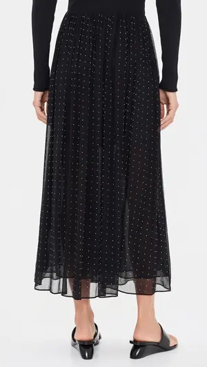 Vince Heat Set Dot Gathered Skirt