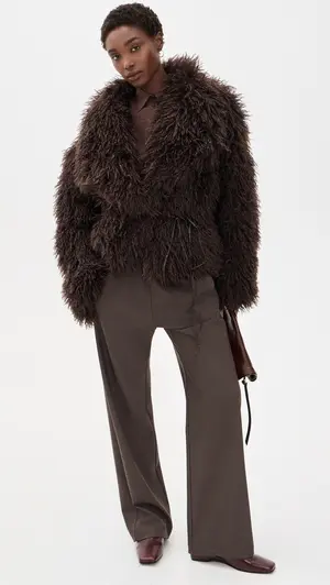 Source Unknown Hathi Belted Faux Fur Jacket