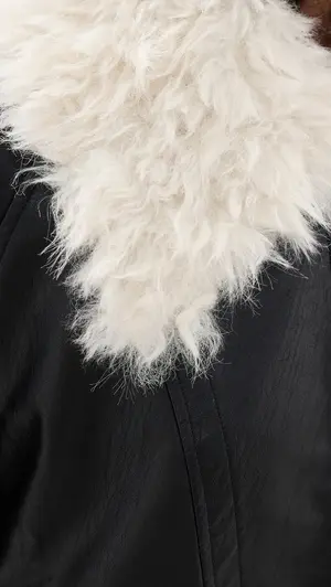 Source Unknown Rioni Faux Fur Collar Bomber Jacket