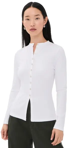 ALIGNE Daphne Ribbed Top - White