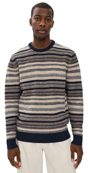 Barbour Highsted Fair Isle Sweater - Navy