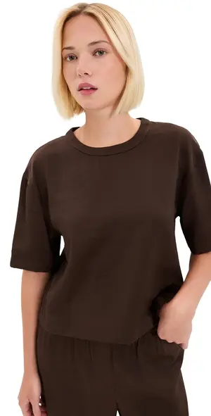 LE BOP Chandler Satin Tee - Coffee Bean