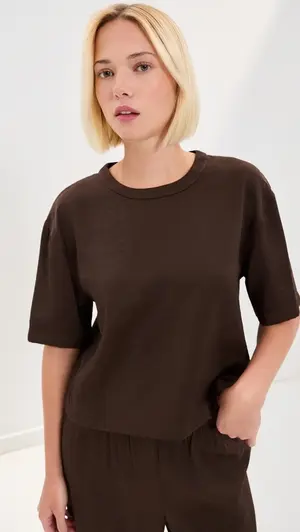 LE BOP Chandler Satin Tee - Coffee Bean