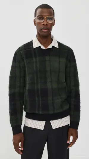 Barbour Hunham Tartan V Neck Sweater