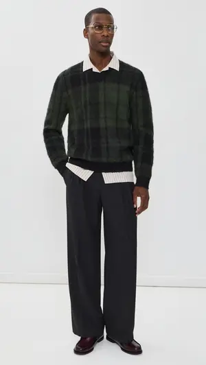 Barbour Hunham Tartan V Neck Sweater