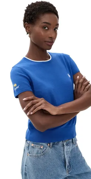 Polo Ralph Lauren Us Open Knit Cotton Tee - Blue