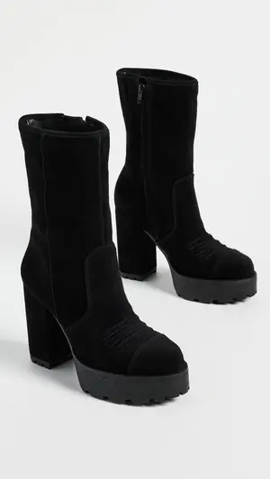 Cinq À Sept Marley Suede Lug Sole Platform Boots