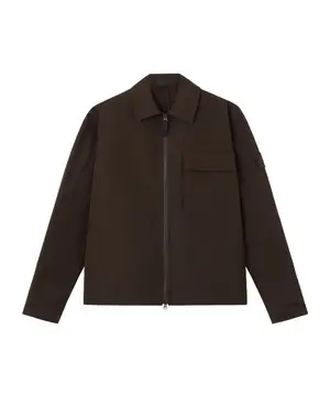 Stone Island Logo Patch Zip-up Jacket - Black