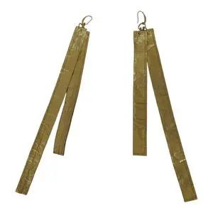 ROMER MILLINERY Metallic Silk "gold Bar" Earings
