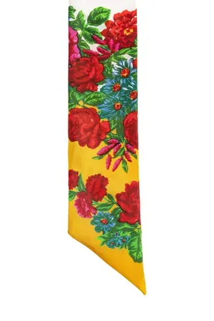Moschino Floral Motif Satin Scarf