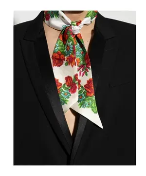 Moschino Floral Motif Satin Scarf