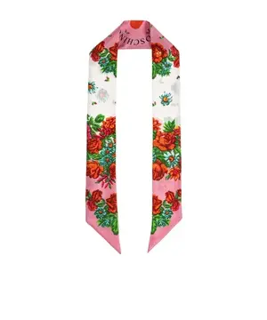 Moschino Floral Motif Satin Scarf
