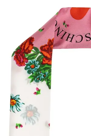 Moschino Floral Motif Satin Scarf