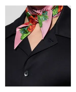 Moschino Floral Motif Satin Scarf