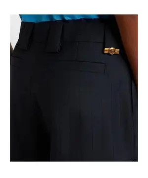 Versace Pinstriped Virgin Wool Bermuda Shorts