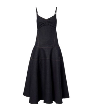 Jacquemus Pina De-nîmes Gathered Denim Midi Dress