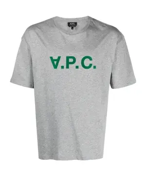 A.p.c. Logo Printed Crewneck T-shirt - Gray