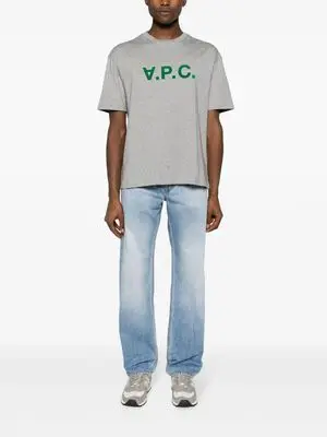 A.p.c. Logo Printed Crewneck T-shirt - Gray