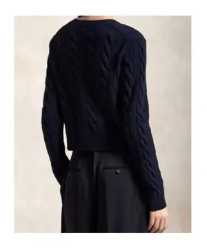 Polo Ralph Lauren Cable-knit Crewneck Cardigan - Black