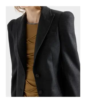 7 For All Mankind High Shoulder Blazer In Wool
