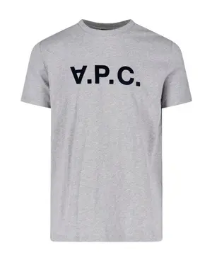 A.p.c. Logo Printed Crewneck T-shirt - Gray