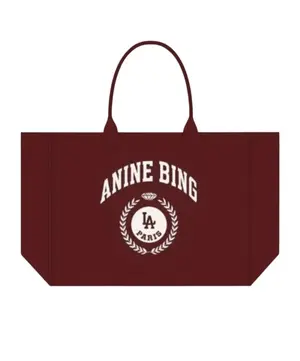 ANINE BING Leo Canvas Tote Collegiate Fig