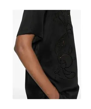 ERMANNO FIRENZE Floral-embroidery V-neck Top