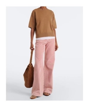 7 For All Mankind Lotta Cotton Corduroy Wide-leg Pants - Pink
