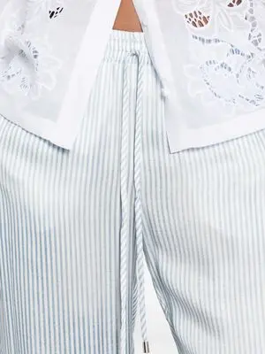 ERMANNO FIRENZE Striped Drawstring Palazzo Pants