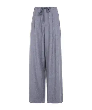 Soeur Drawstring Wool Casual Trousers - Gray