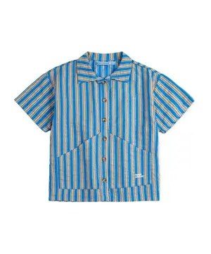 BOBO CHOSES Striped Short-sleeve Shirt - Blue