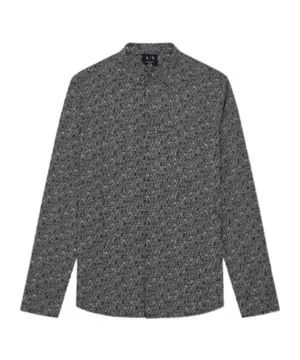 Armani Exchange Slim Fit Shirt In Stretch Cotton Poplin - Black