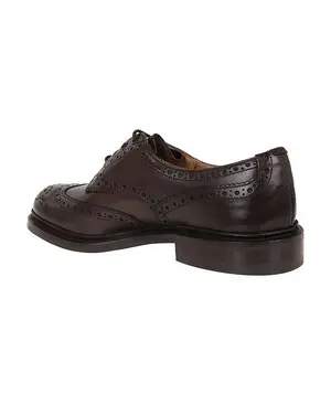 TRICKER'S Leather Wing Tip Derby Shoes - Black