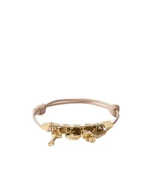 Prada Nappa Leather And Metal Bracelet
