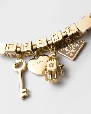 Prada Nappa Leather And Metal Bracelet