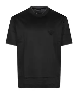 Emporio Armani Short-sleeved Crewneck T-shirt - Black