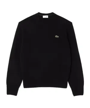 Lacoste Logo Patch Crewneck Sweatshirt - Black