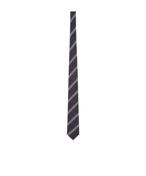 LARDINI Striped Silk Tie - Grmulti