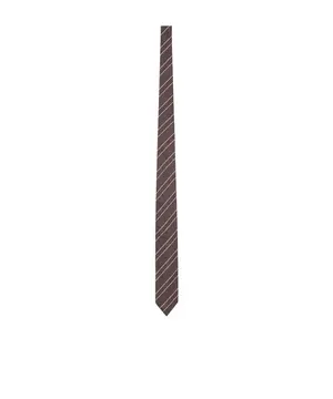 LARDINI Striped Pointed Tip Tie - Multi