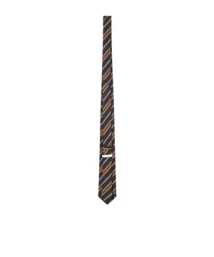 LARDINI Striped-pattern Silk Tie