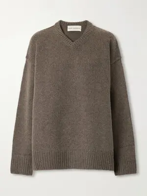 Nour Hammour Jude Oversized Cashmere And Wool-blend Sweater - Brown