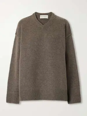 Nour Hammour Jude Oversized Cashmere And Wool-blend Sweater - Light Brown