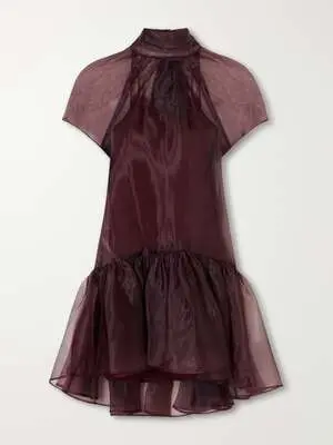 Simkhai Bow-detailed Organza Mini Dress