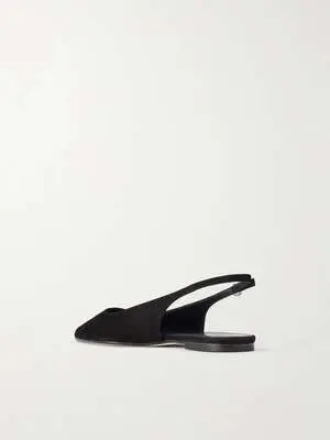 AeydĒ Annora Suede Slingback Flats - Black