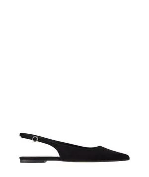 AeydĒ Annora Suede Slingback Flats - Black