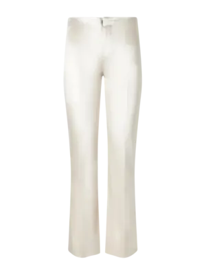 LIBEROWE Cropped Cotton-blend Satin-duchesse High-waist Straight-leg Pants - Neutrals