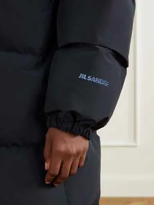 JIL SANDER Logo-appliquéd Quilted Shell Down Coat