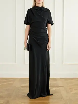 Simkhai Open-back Gathered Jersey Maxi Dress - Black
