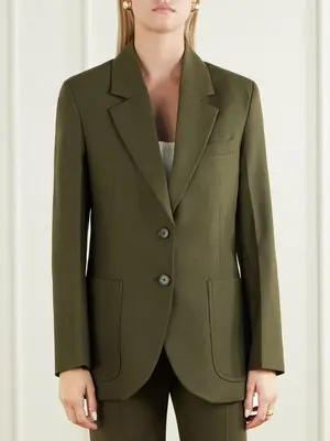 Victoria Beckham Katherine Twill Blazer - Green
